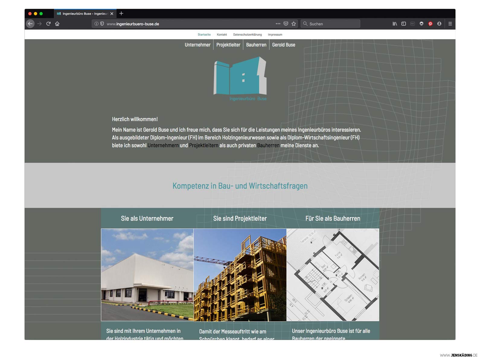 Ingenieurbüro Buse Website - Jens Käding Artdirector